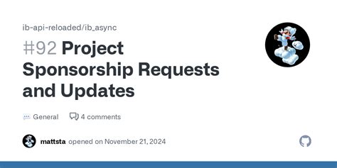 project sponsorship requests and updates · ib api reloaded ib async