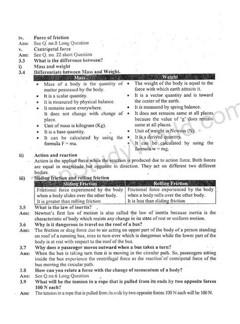 Supreme Physics Class 9 Chapter 3 Important Formulas Pdf