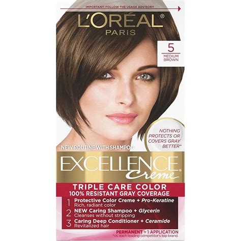 Loreal Paris Excellence Creme Permanent Hair Color 5 Medium Brown