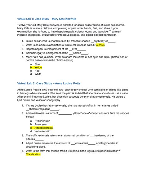 Week 3 Lab Week 3 Lab Virtual Lab 1 Case Study Mary Kate Knowles