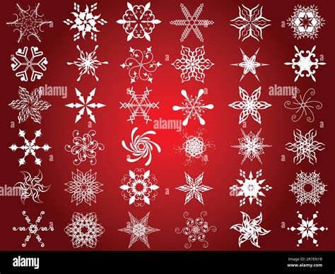 Huge Collection Of Detailed Decorative Snowflake Designs Stock Vector