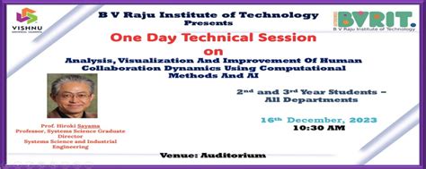 Bvrit One Day Technical Session On “analysis Visualization And