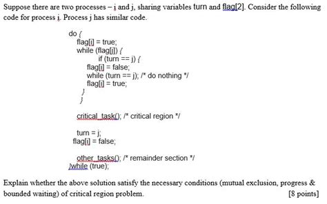 Solved Suppose There Are Two Processes I And J Sharing Chegg