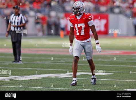 Ohio State Receiver Carnell Tate Plays Against Grambling State During
