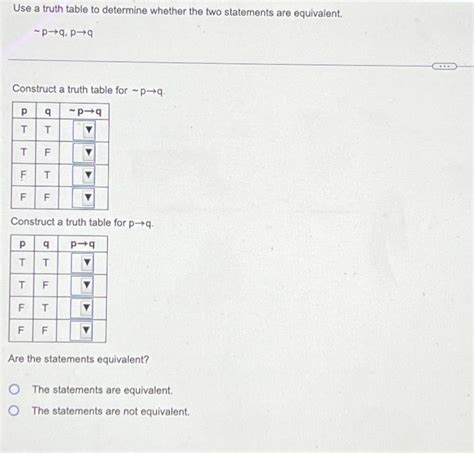 Solved Use A Truth Table To Determine Whether The Two