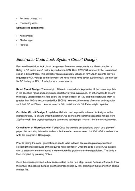 password based door lock system using 8051 microcontroller final report