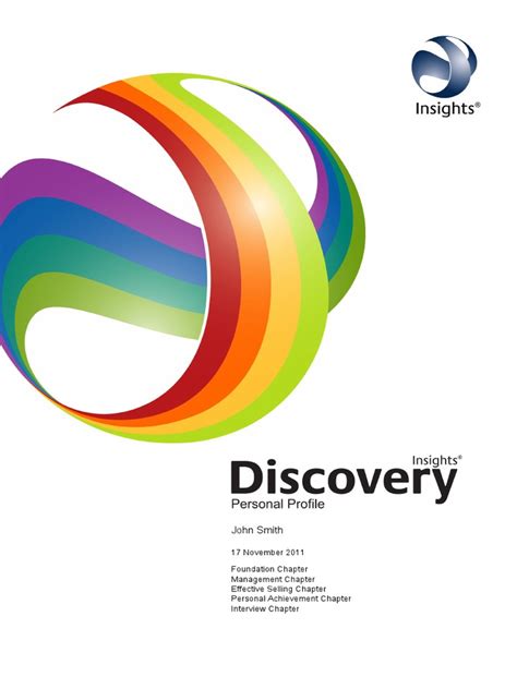 Insights Discovery Sample Report Pdf Personality Psychology Sales