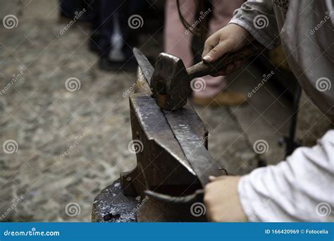 Forging A Sword Stock Image Image Of Hammer Forged 166420969