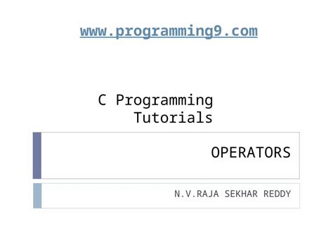 Ppt Operators In C Programming Dokumentips