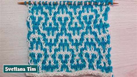 Вязание Узоры спицами Как вязать Ленивый жаккард 🔥 Двухцветный Плотный узор Youtube