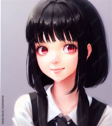 Short Black Haired Chibi Girl Short Black Haired Chibi Girl