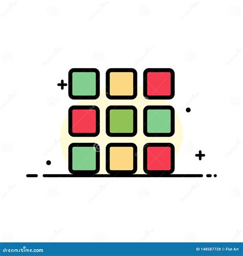 Web Grid Shape Squares Business Flat Line Filled Icon Vector Banner