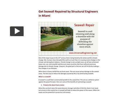 Ppt Get Seawall Repaired By Structural Engineers In Miami Powerpoint