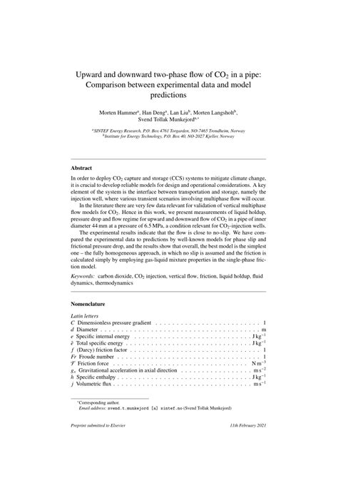 Pdf Upward And Downward Two Phase Flow Of Co2 In A Pipe Comparison