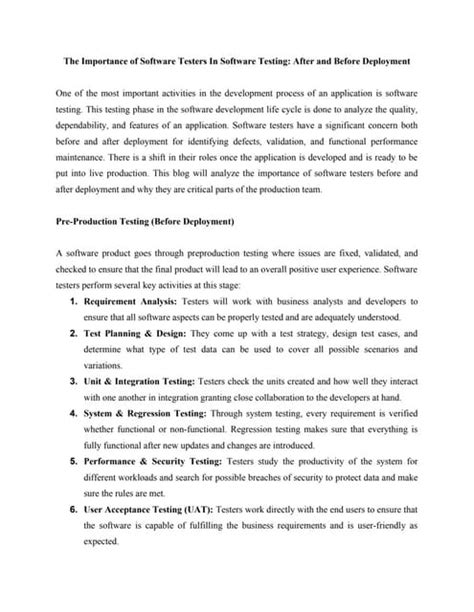 The Importance Of Software Testers In Software Testing After And