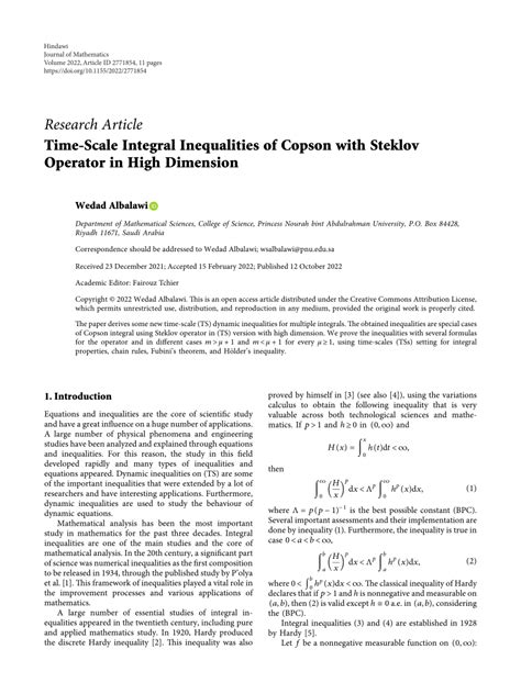Pdf Time Scale Integral Inequalities Of Copson With Steklov Operator In High Dimension