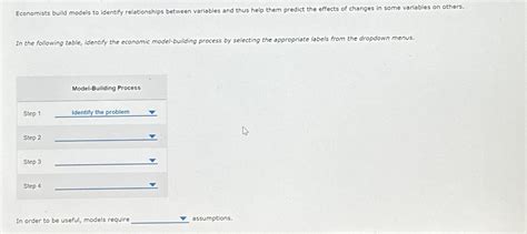 Solved Economists Build Models To Identify Relationships