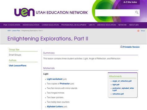 Uen Enlightening Explorations Part Ii Lesson Plan For 6th Grade