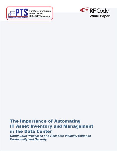 Rf Code White Paper The Importance Of Automating It Asset Inventory And Management In The Data