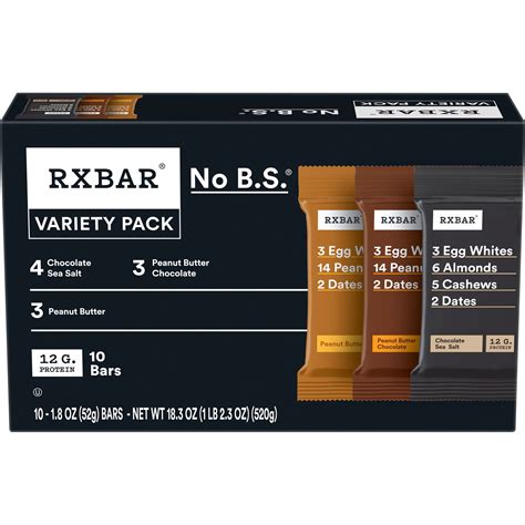Rxbar Variety Pack Chewy Protein Bars Ready To Eat Protein Snack 183 Oz 10 Count