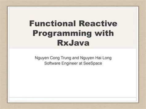 reactive programming systems architecture ppt