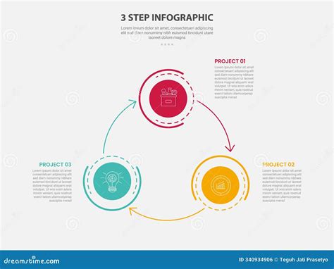 Points Template Infographic Outline Style With Point Step Template With Big Circle With