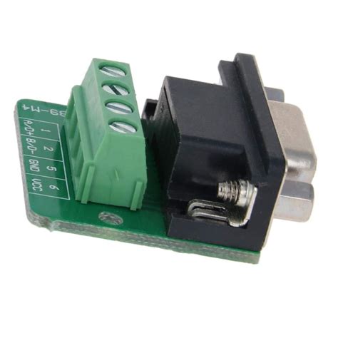 Fielect Db9 D Sub 9pin Female Adapter Jack Terminal Breakout Pcb Board 2 Row 5mm Pitch Nut Type