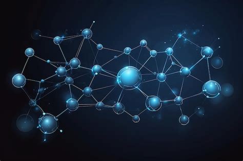 Premium Photo Abstract Molecule Structure On Dark Blue Color Background Vector Illustration Of