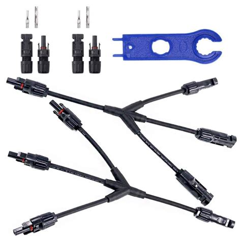 Connector Solar Panel Parallel Branch Connector Wrench Black Coupler