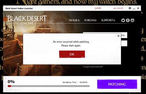 Error Occurred While Patching Rblackdesertonline