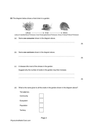 Gcse Ocr Biology Organisation In Ecosystems Complete Revision Summary Teaching Resources