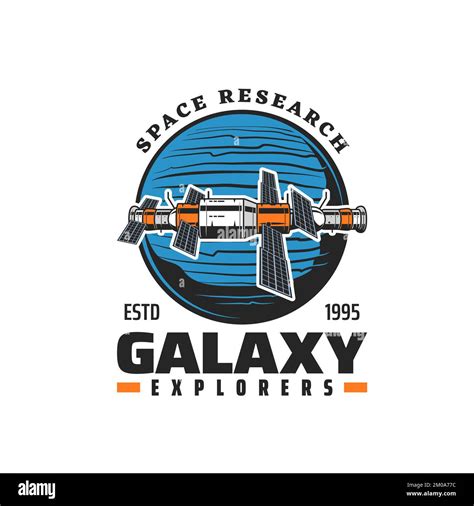 Orbital Station In Galaxy Space Planets Exploration And Research Mission Vector Symbol Cosmic