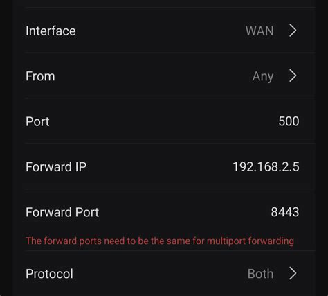 Cant Port Forward Anymore Between Two Ports Rubiquiti