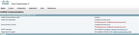 Expressway C Provisioning Server Error Cisco Community