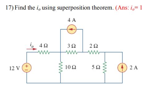 Solved Find The I Using Superposition Theorem Ans Chegg