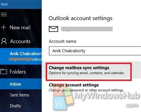 How To Change Mailbox Sync Settings For Mail App In Windows 10