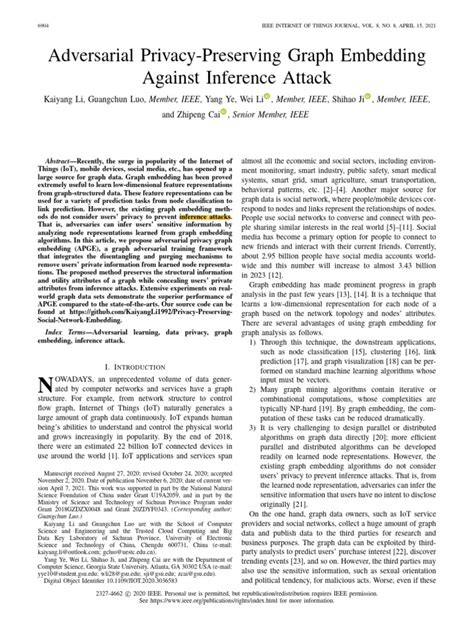 Adversarial Graph Embedding Pdf Internet Of Things Machine Learning