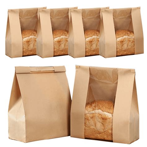 Baodeli Paper Bread Bags With Window For Sourdough Bread Baked Food Packaging Pack Of 50 137 X