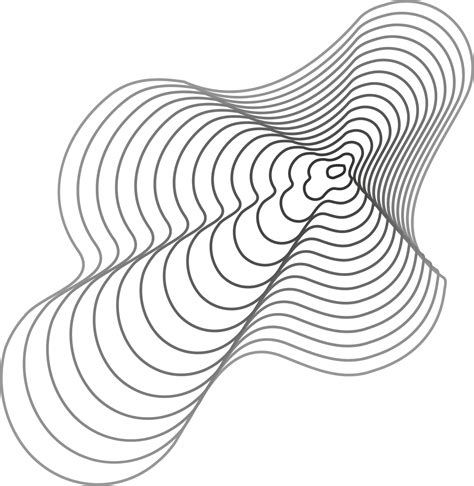Abstract Topography Circles Organic Texture Shape Outline Illustration PNG
