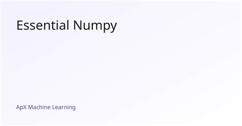 Essential Numpy And Pandas Python Data Analysis Basics