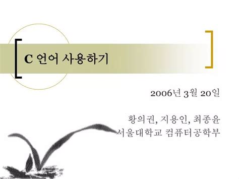 Ppt C 언어 사용하기 Powerpoint Presentation Free Download Id4333729