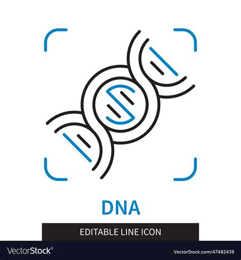 Dna Editable Line Icon Royalty Free Vector Image