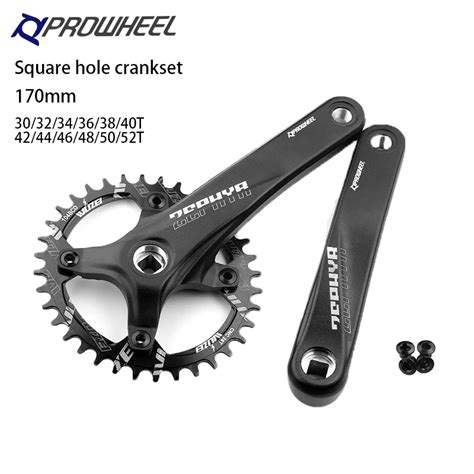 Prowheel Mtb 자전거 크랭크 170 사각 홀 크랭크셋 산악 자전거 크랭크셋 32 34 36 38 40 42 44