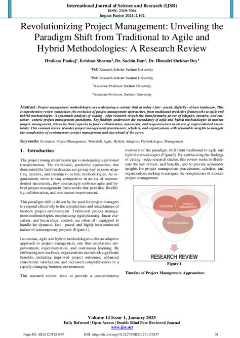 Pdf Revolutionizing Project Management Unveiling The Paradigm Shift From Traditional To Agile