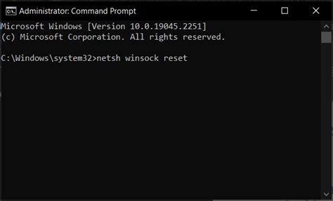 Execute Reset Command