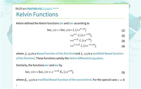 Kelvin Functions From Wolfram Mathworld