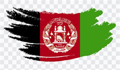 아프가니스탄 국기와 함께 그런지 브러시 스트로크 수채화 그림 깃발 포스터 국기의 배너 스타일 수채화 그리기 투명한 배경에 격리된 벡터입니다 가리기에 대한 스톡 벡터 아트 및
