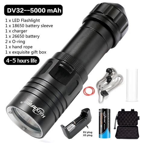 Haixnfire Dv30 Scuba Diving Flashlight Underwater Waterproof Lamp 3000