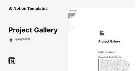 Project Gallery Template Notion Marketplace