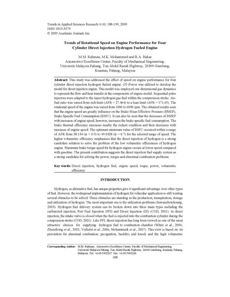 Pdf Trends Of Air Fuel Ratio On Engine Performance Of Four Cylinder Direct Injection Hydrogen